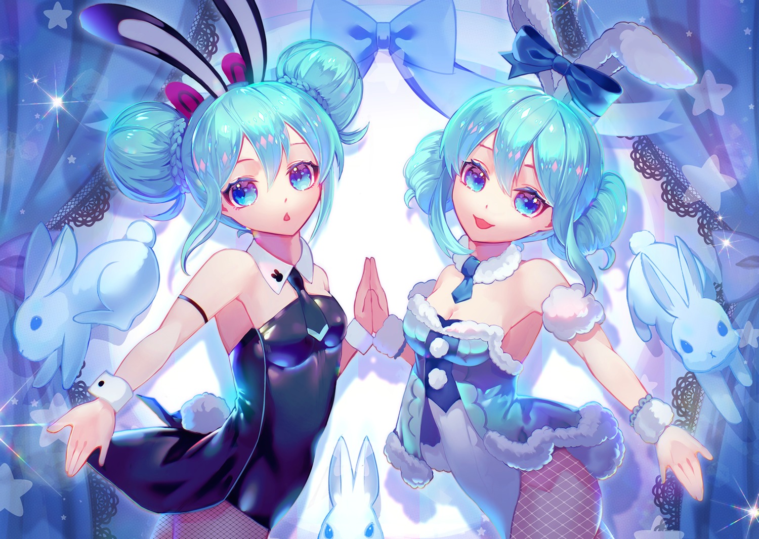 raymond busujima vocaloid bicute bunnies miku hatsune miku animal ears bunny ears bunny girl ...